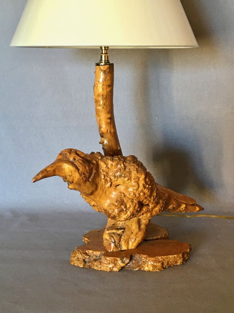 BIRD LAMP IN WOOD;