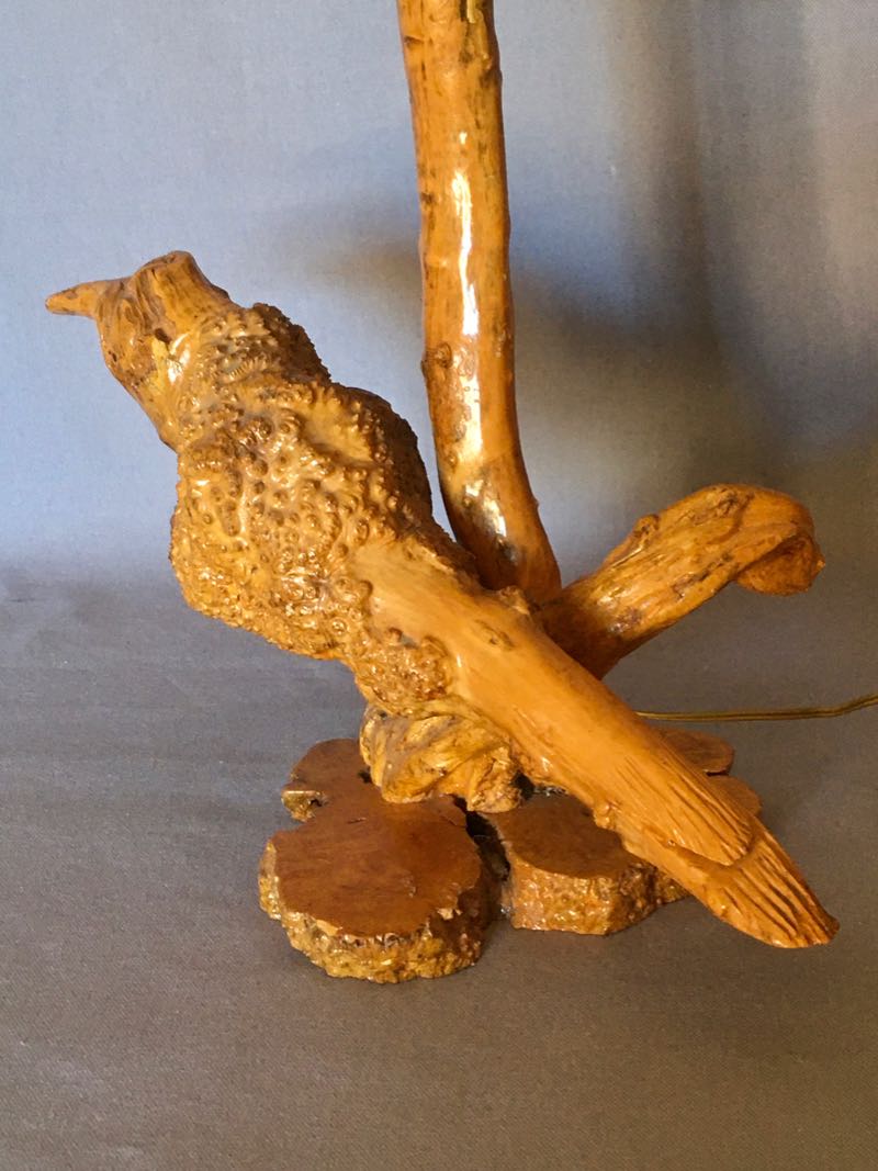BIRD LAMP IN WOOD;