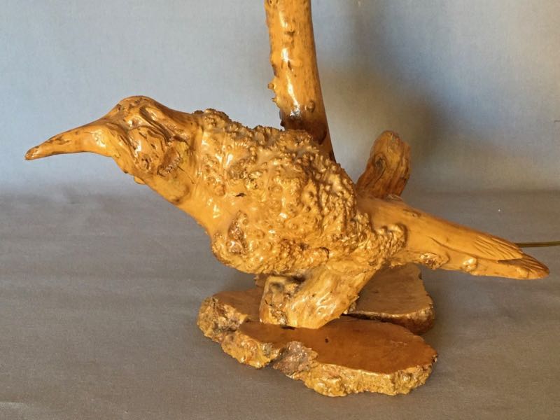 BIRD LAMP IN WOOD;